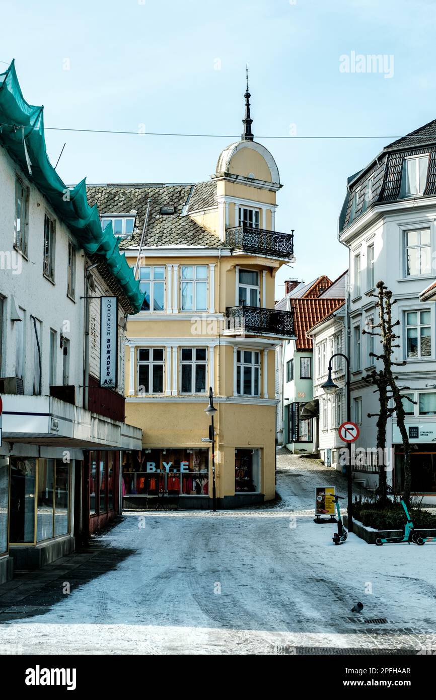 Stavanger, Norway, March 10 2023, Old Town Stavanger Traditional ...
