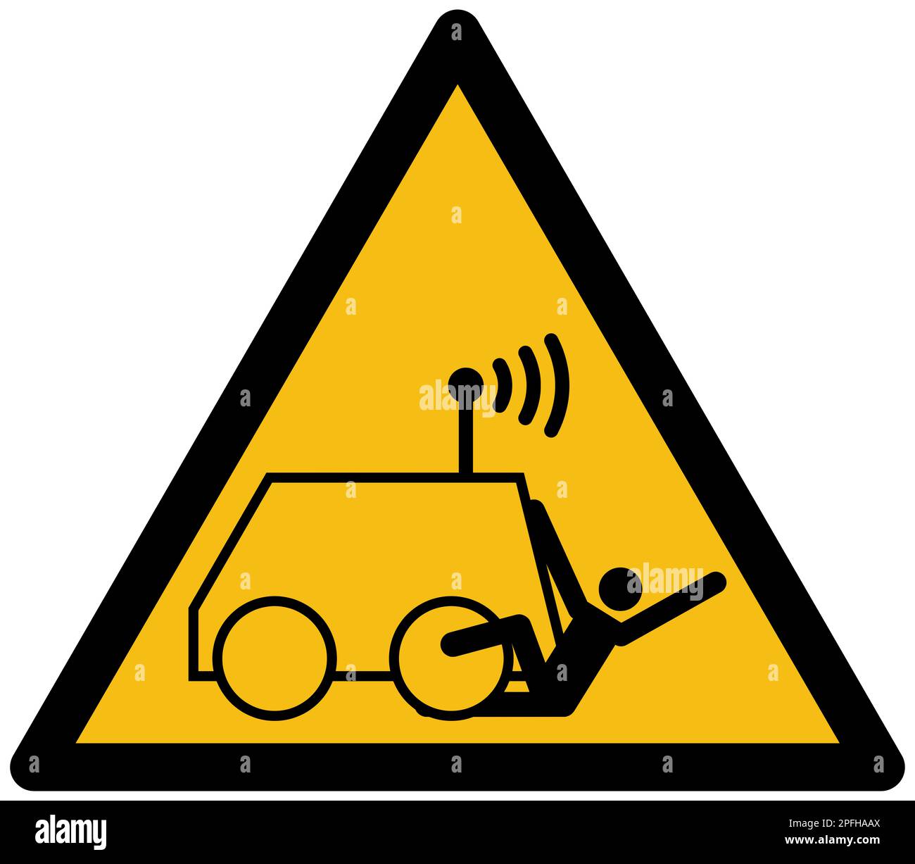 ISO 7010 injury from automated or remote controlled vehicles sign Stock ...