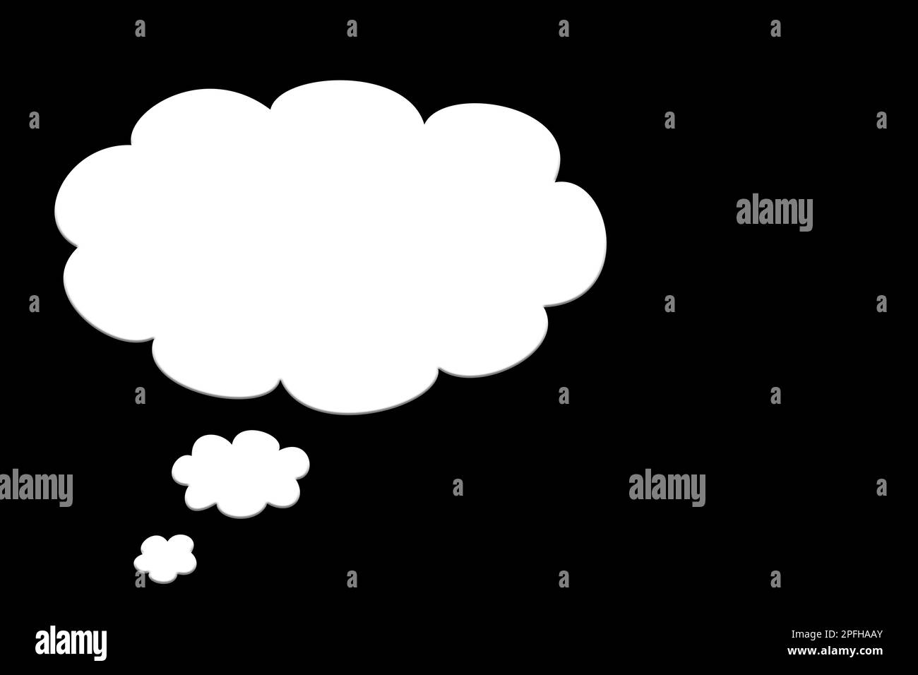 White speech bubble against black background, 2D illustration Stock ...