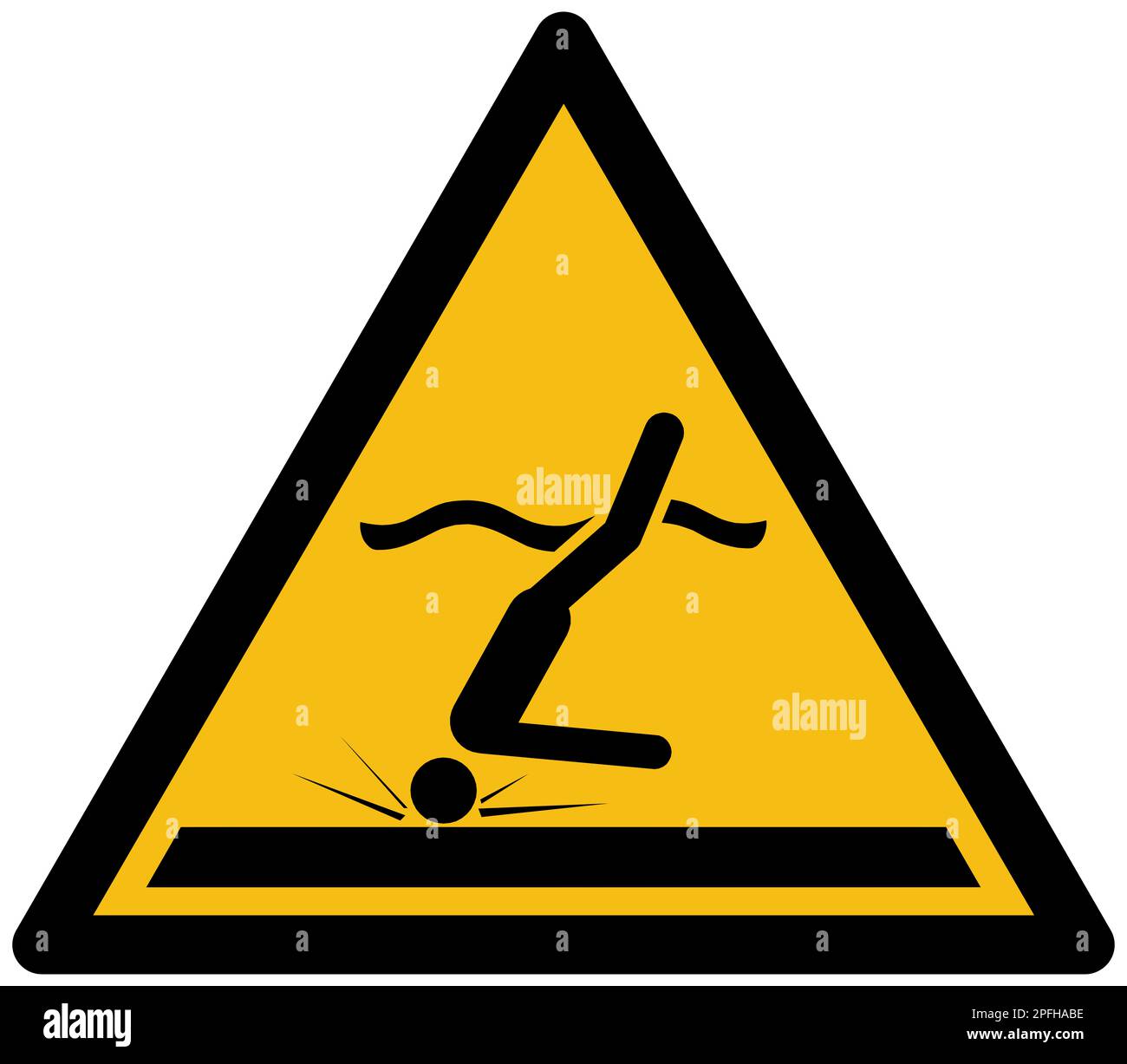 ISO 7010 Shallow water sign Stock Photo - Alamy