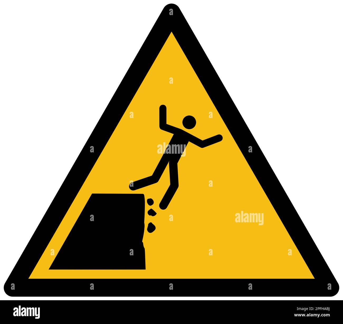 ISO 7010 Unstable cliff edge sign Stock Photo - Alamy