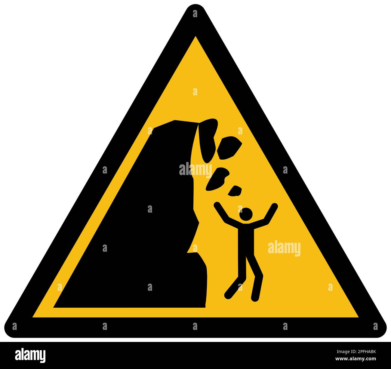 ISO 7010 Unstable cliff sign Stock Photo - Alamy