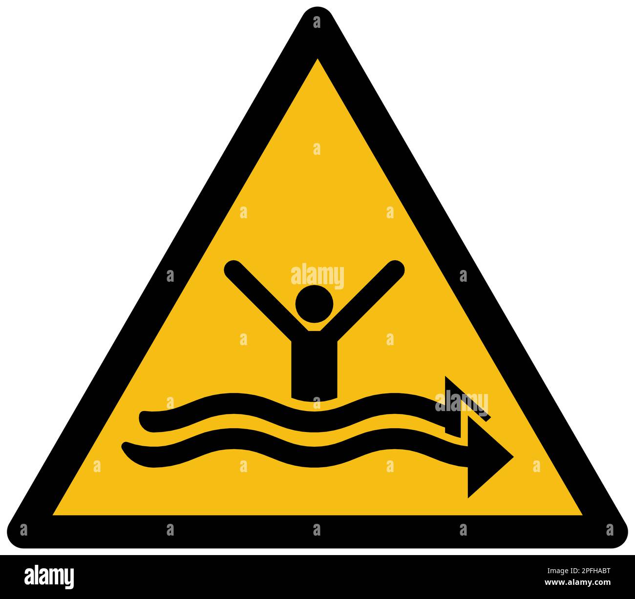 ISO 7010 Strong currents sign Stock Photo - Alamy