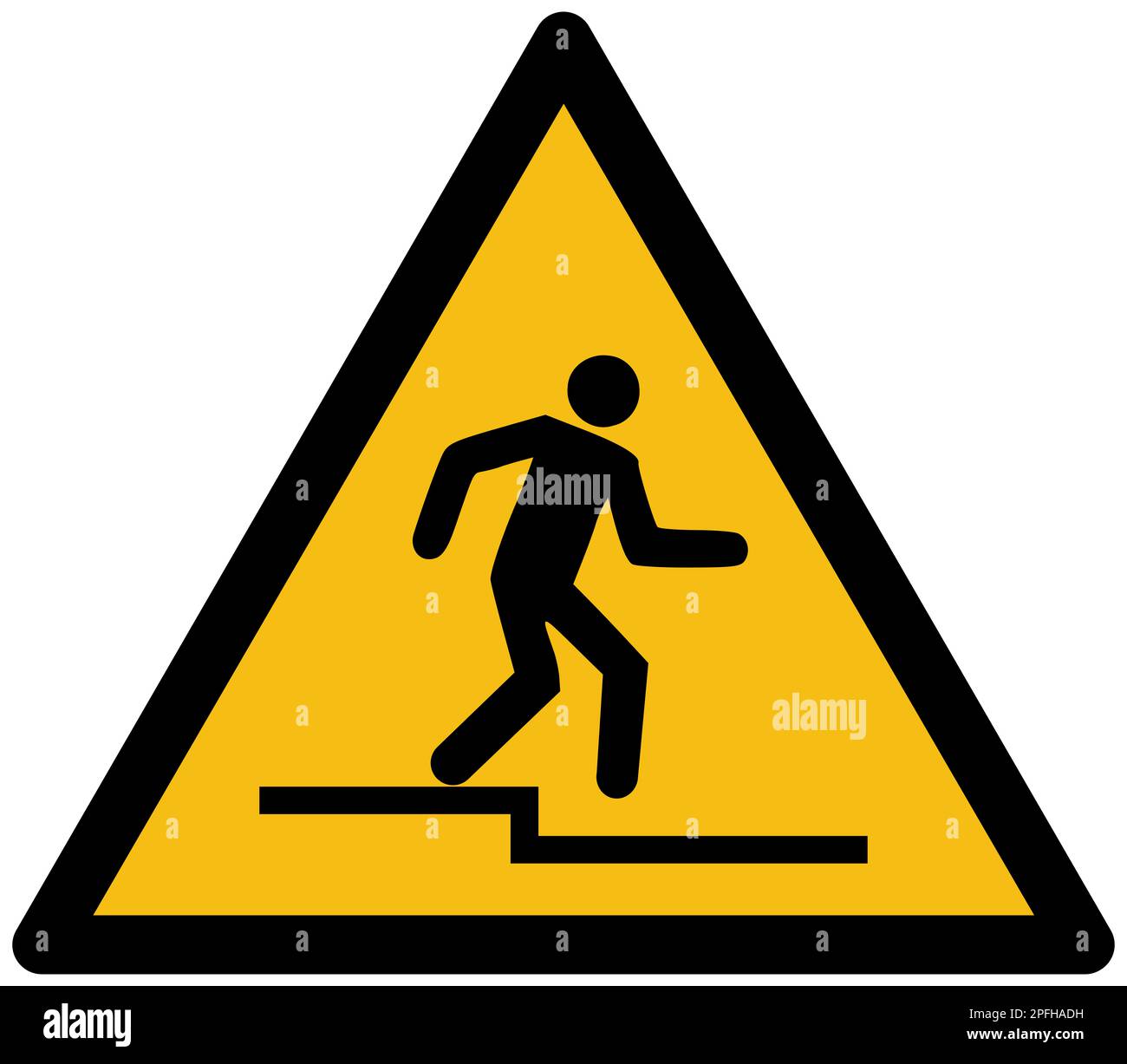 ISO 7010 step down sign Stock Photo - Alamy