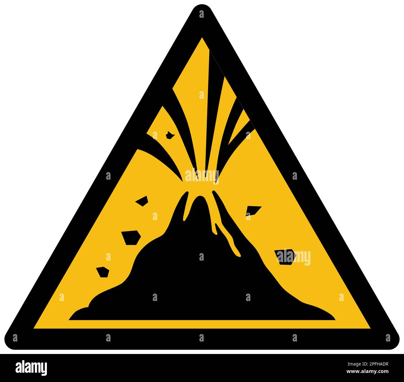 ISO 7010 Active volcano zone sign Stock Photo - Alamy