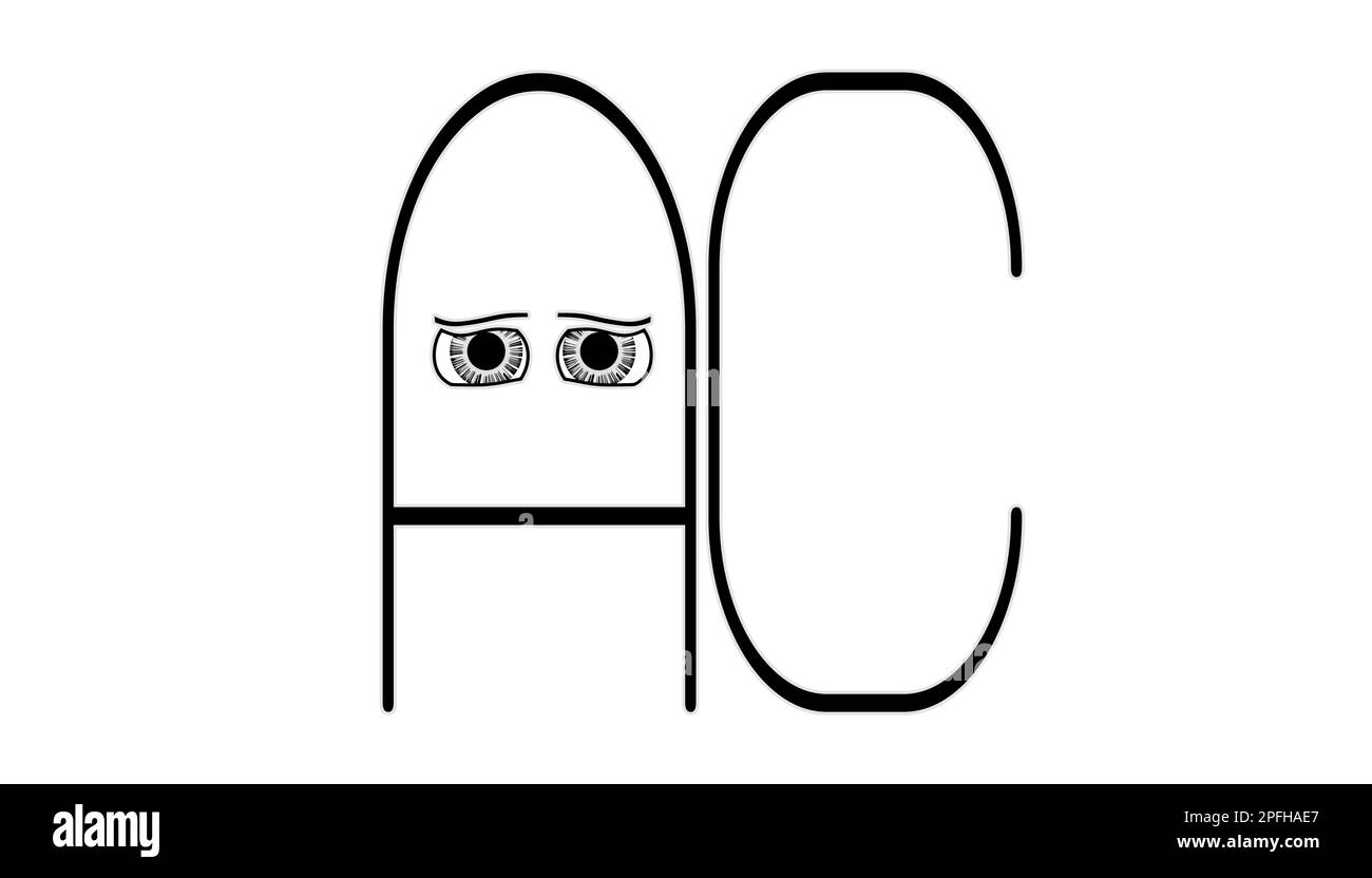 Signature AC cartoon eye Stock Photo - Alamy