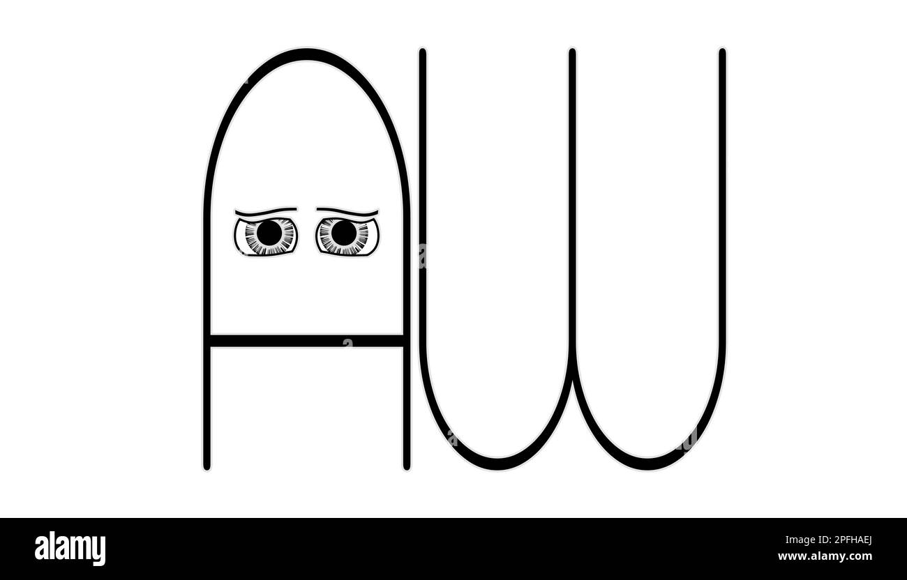 Signature AW cartoon eye Stock Photo - Alamy