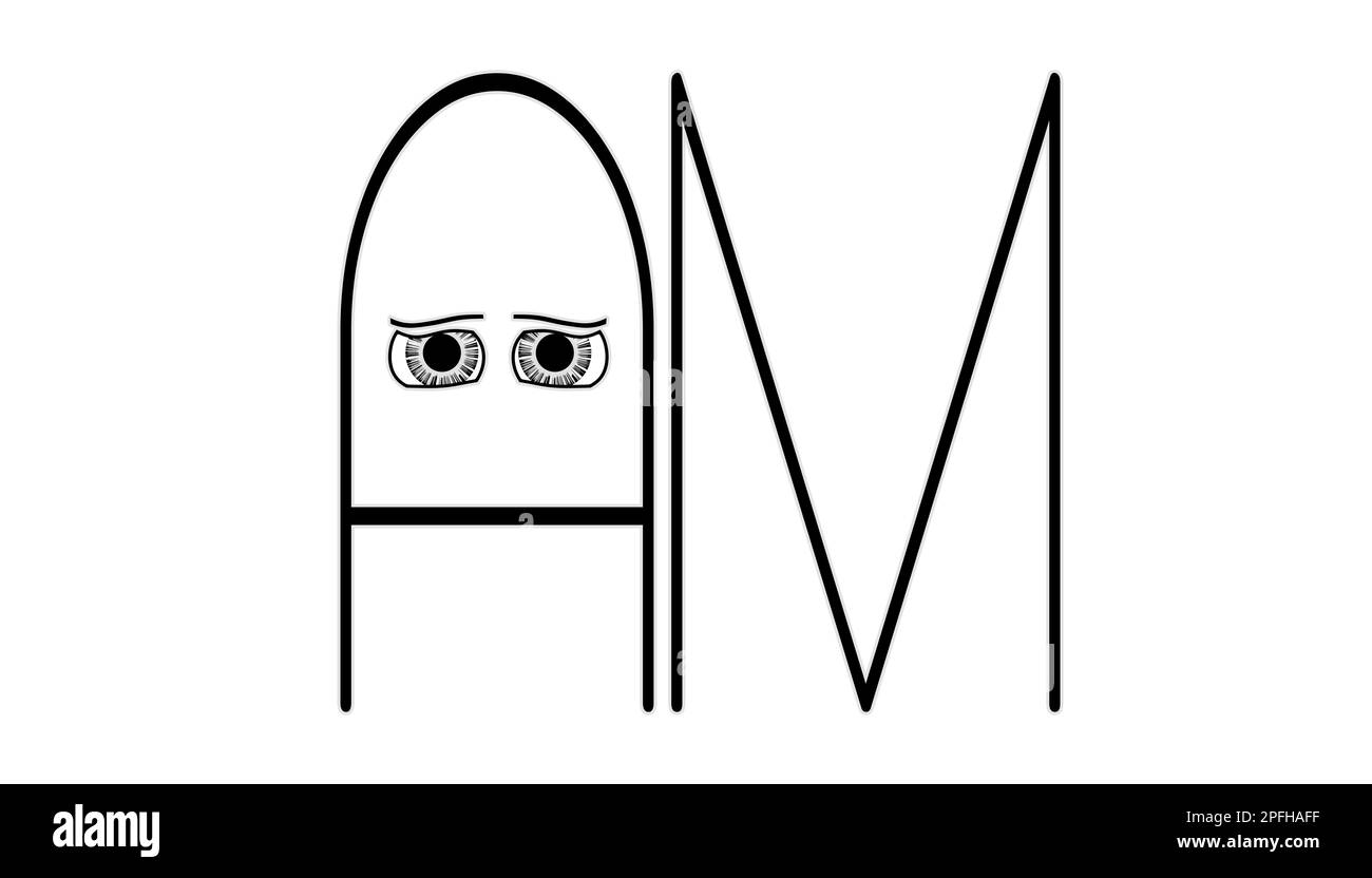 Signature AM cartoon eye Stock Photo - Alamy