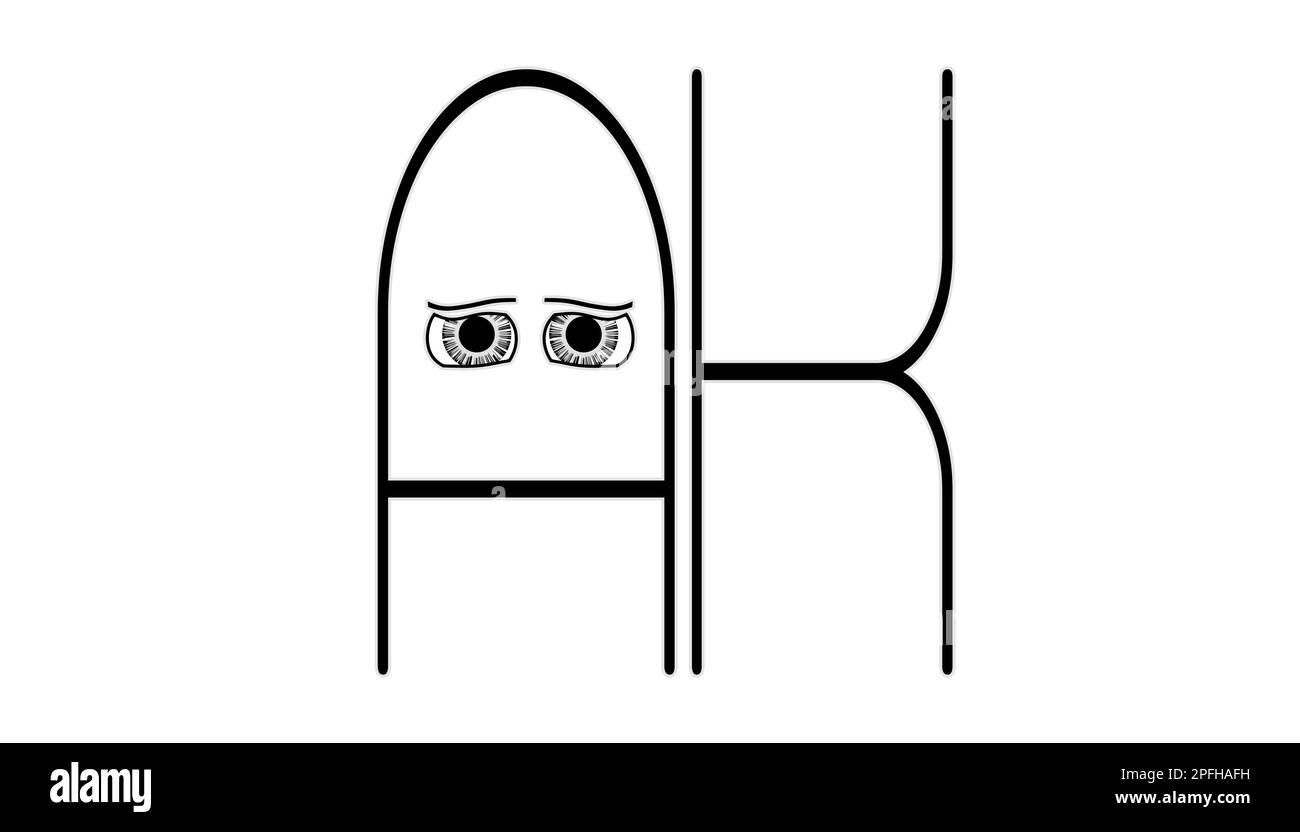 Signature AK cartoon eye Stock Photo - Alamy