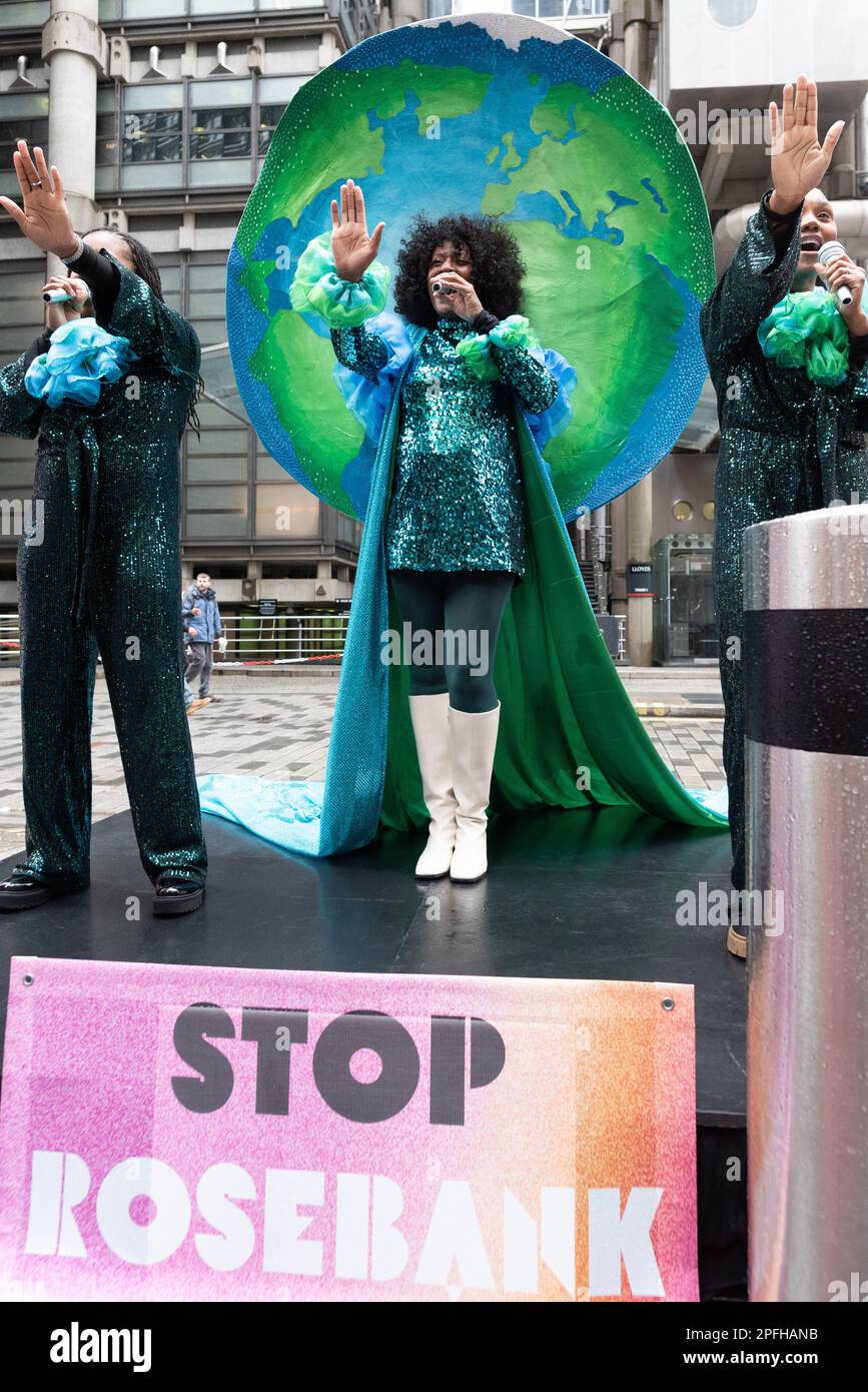 London, UK. 17 March, 2023. Climate activists 'Mothers Rise Up' stage a ...