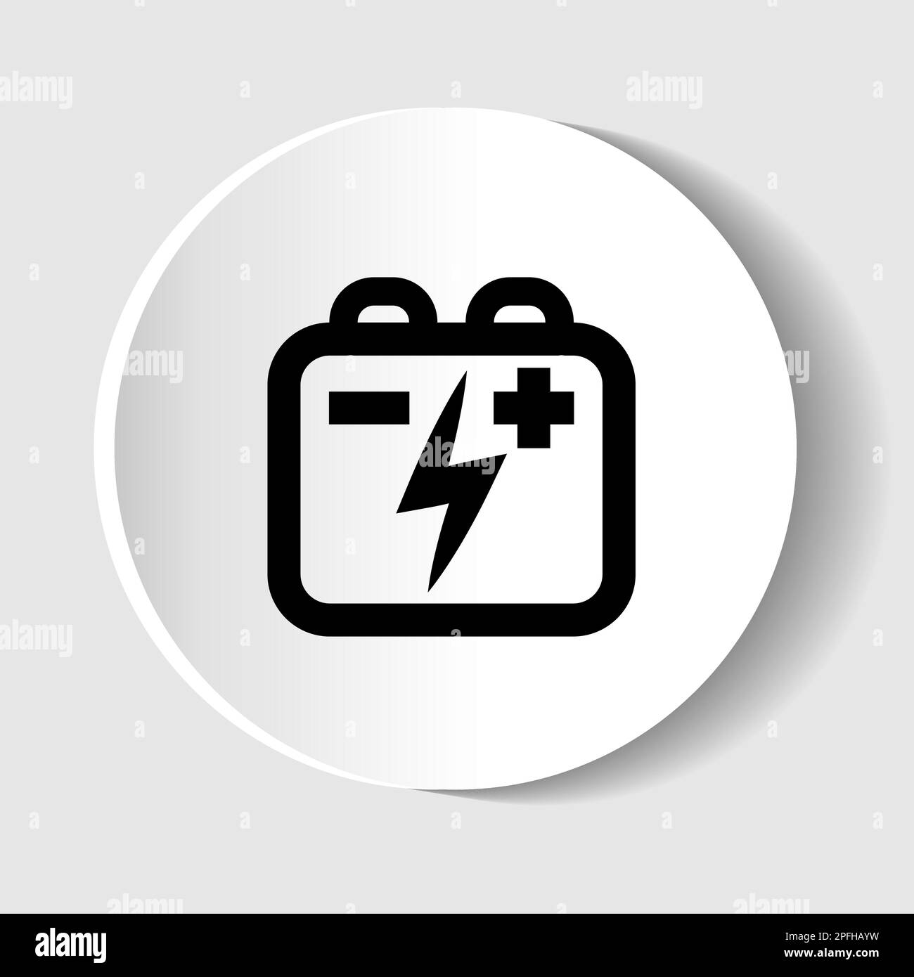Battery, power storage icon, flat design vector illustration for web ...