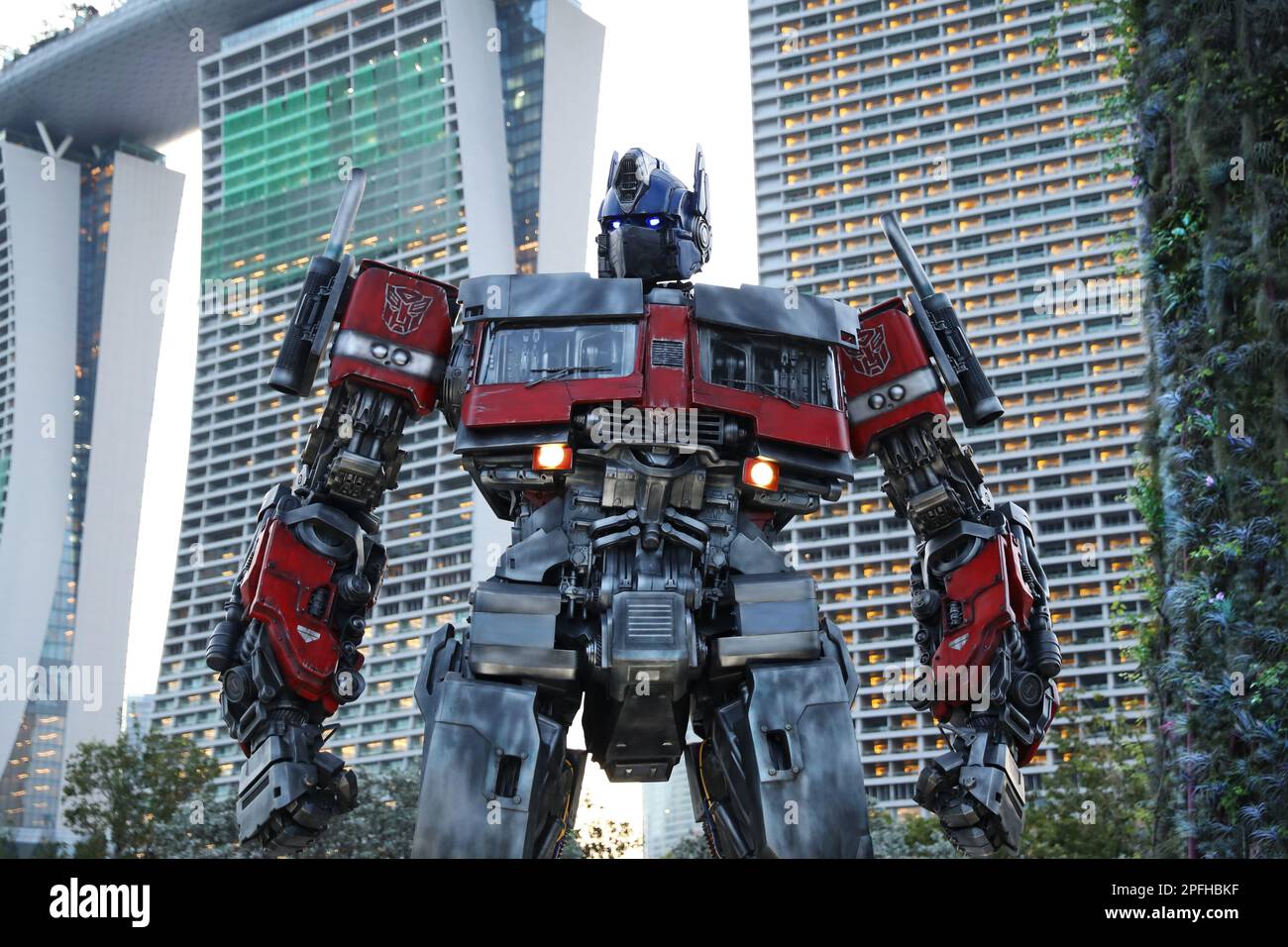 Singapore, Singapore. 17th Mar, 2023. Transformers life-sized statue of ...
