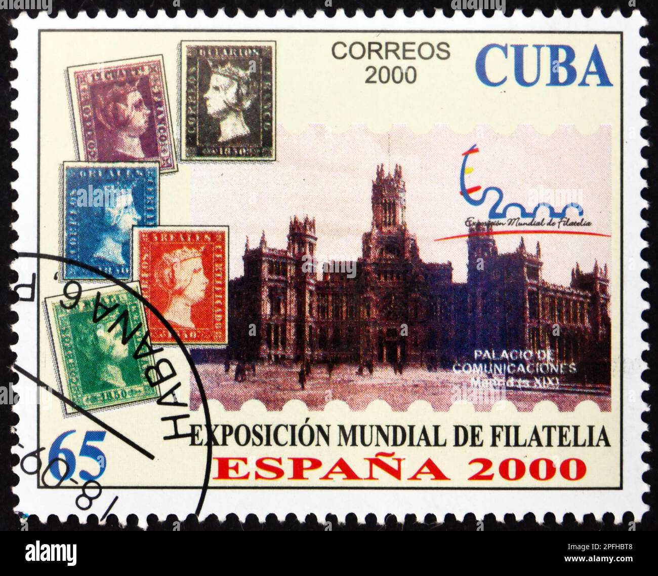 CUBA - CIRCA 2000: a stamp printed in Cuba shows Palacio de ...