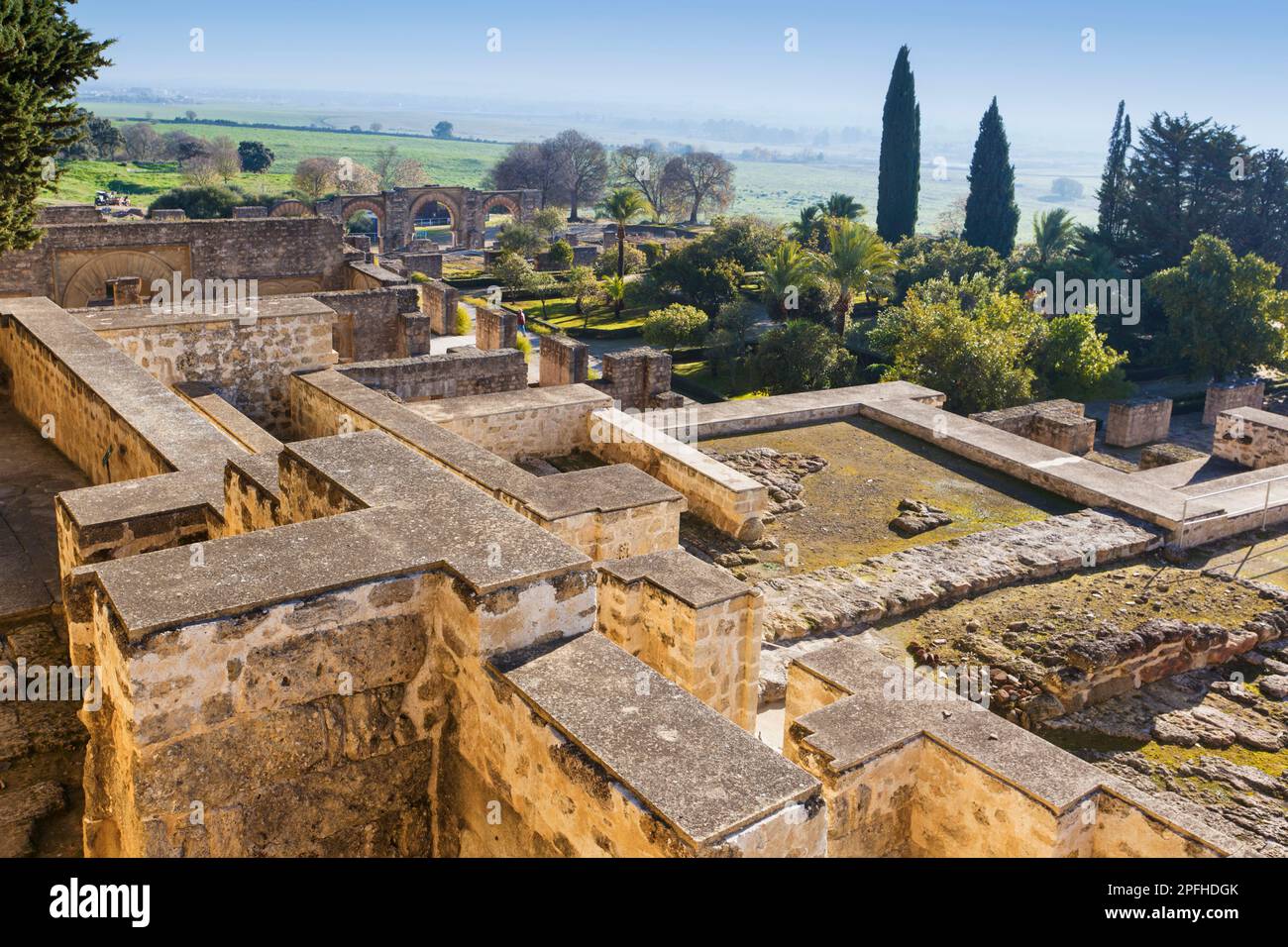 Overall view of the 10th century ruins of the Islamic fortified palace ...