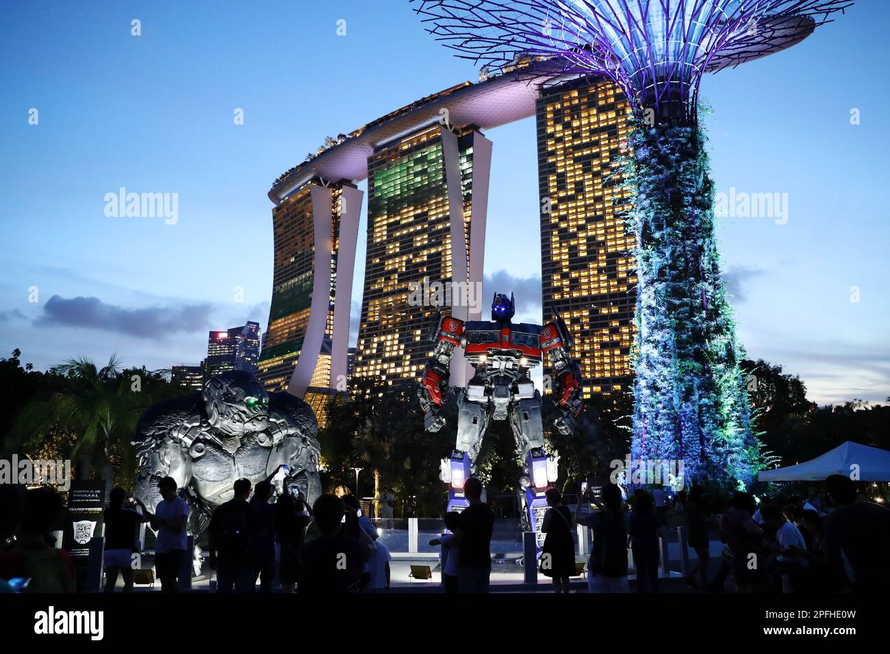 Singapore, Singapore. 17th Mar, 2023. Transformers life-sized statues ...