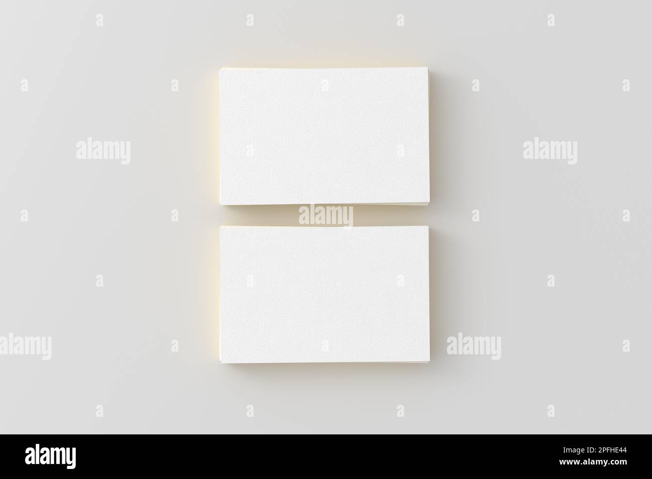 Business card with gold trim mockup. Two stacks of business cards on ...