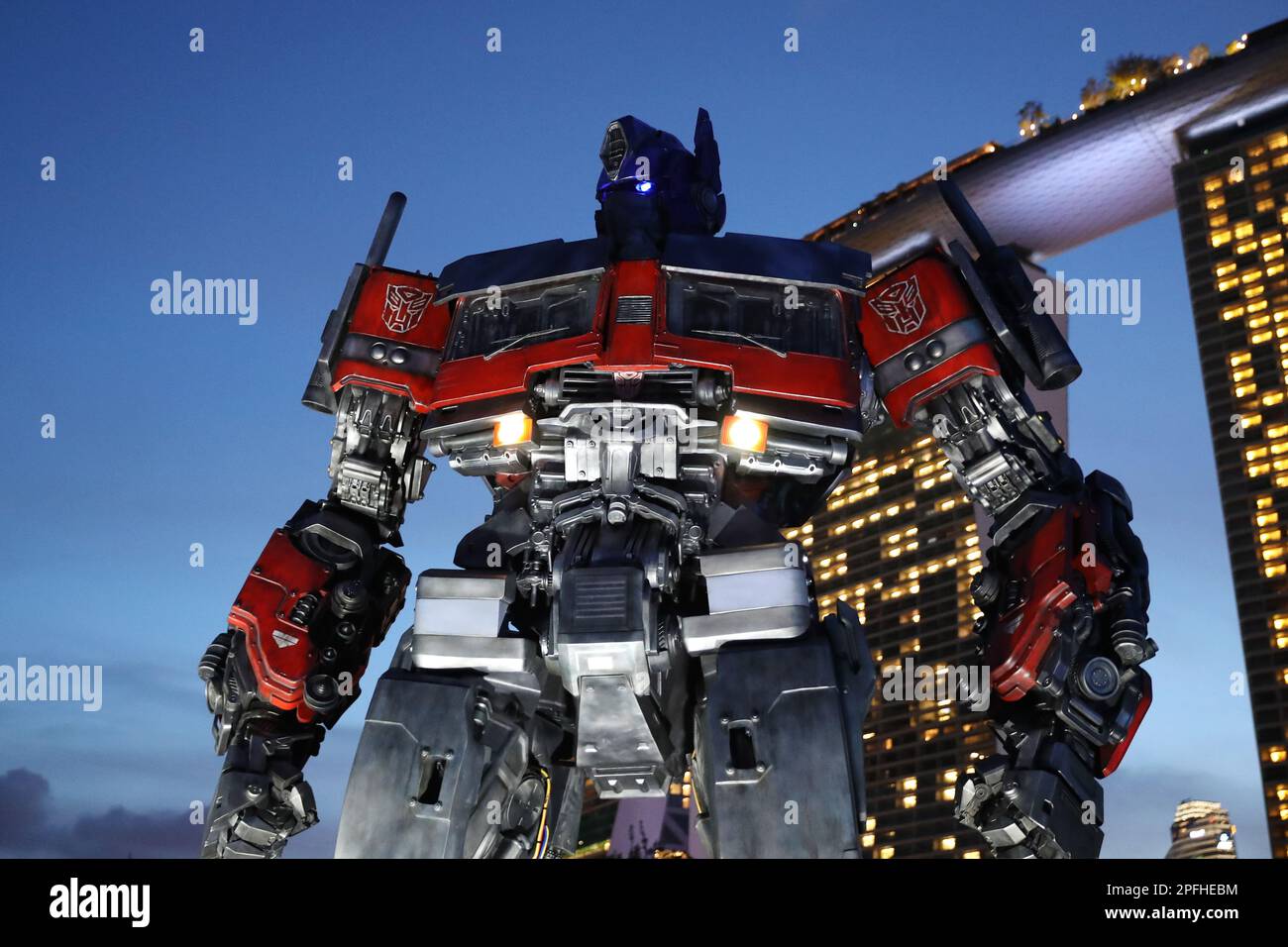 Singapore, Singapore. 17th Mar, 2023. Transformers life-sized statue of ...