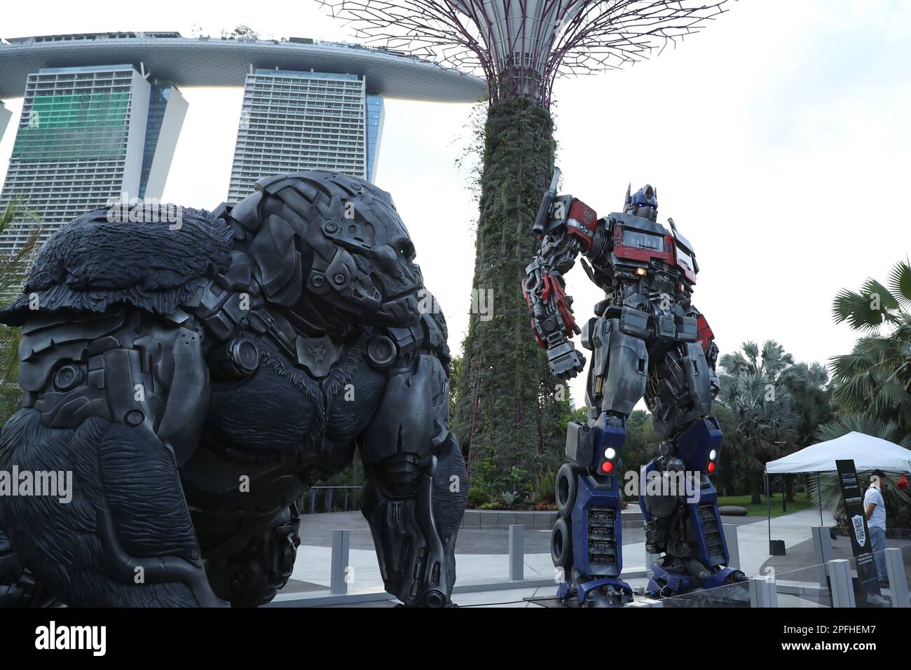 Singapore, Singapore. 17th Mar, 2023. Transformers life-sized statues ...