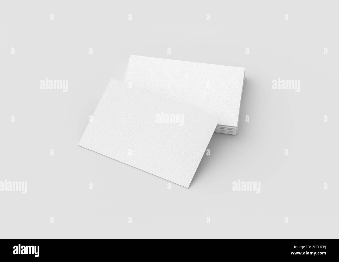 Business card mockup. Stack of business cards on white background. Side ...