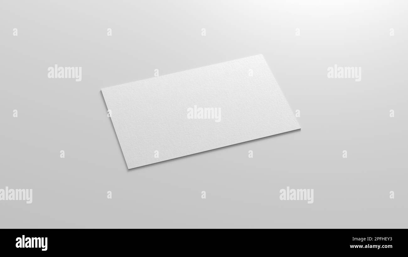 Business card mockup. Single business card on white background. Side ...