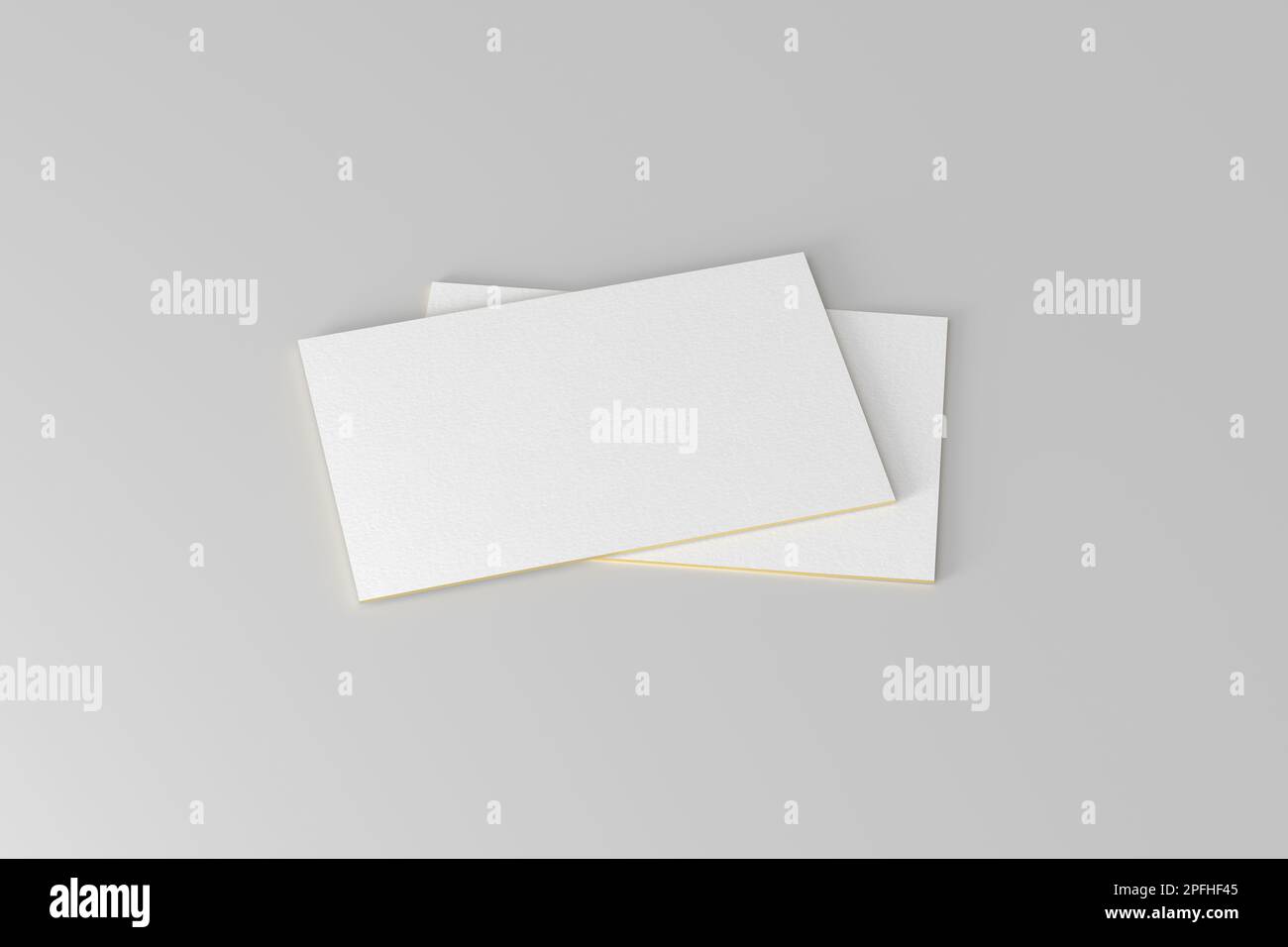 Business card mockup. Pair of business card on white background. Side ...