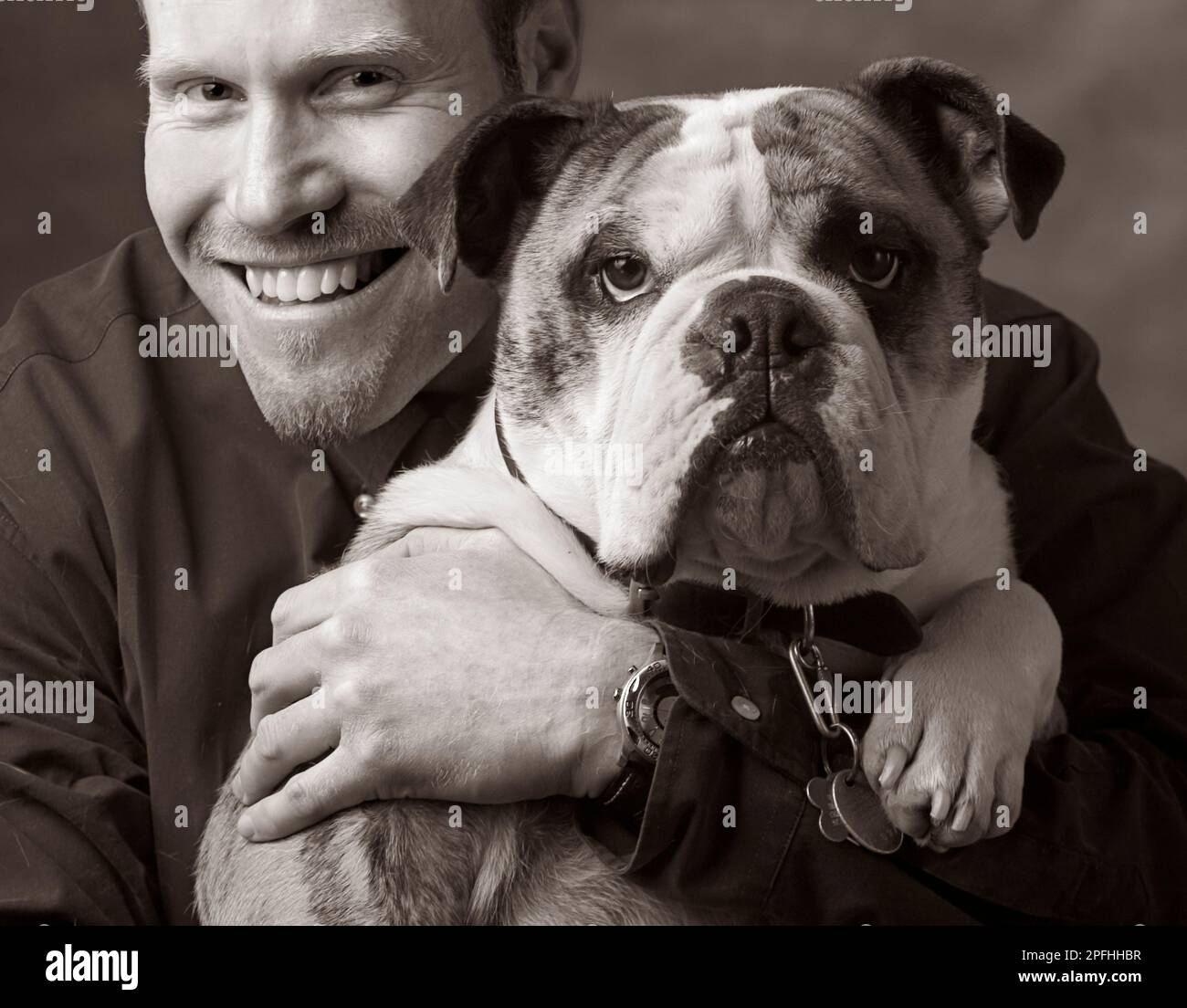 Bulldog face black and white hi-res stock photography and images - Alamy