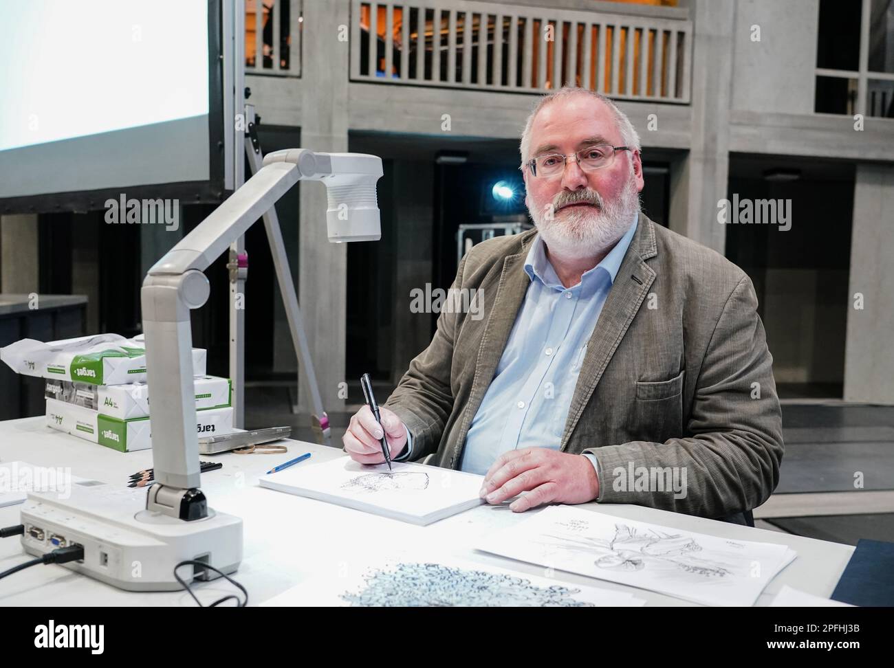 Chris Riddell at rehearsals for a Poetry For Every Day Of The Year ...