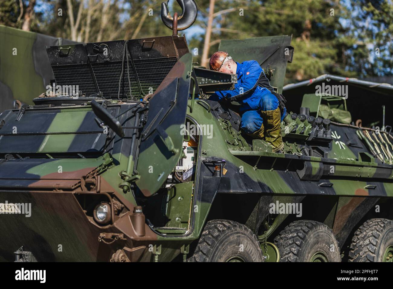 Grinding Angle, Deutschland. 16th Mar, 2023. Fuchs armored transport ...