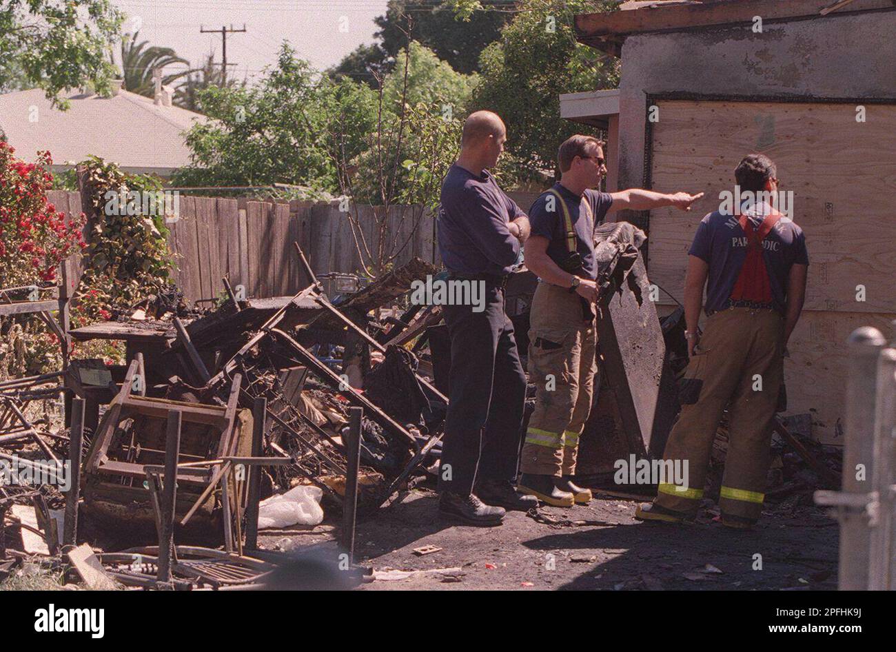 FIRE 3/C/27APR97/CD/LS From left: David Dickinson, Wade Rice and ...