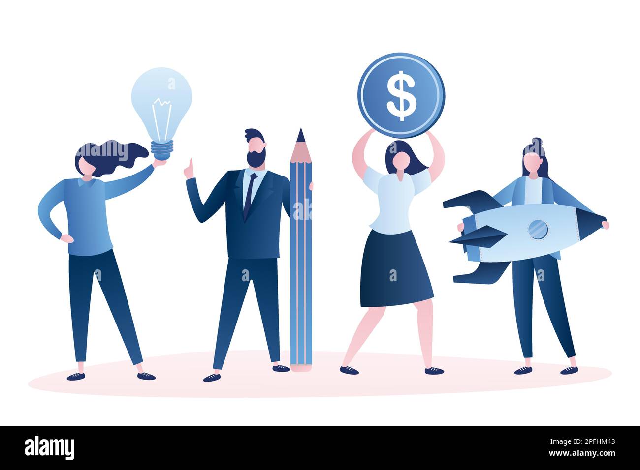 Cartoon office workers in group Stock Vector Images - Alamy