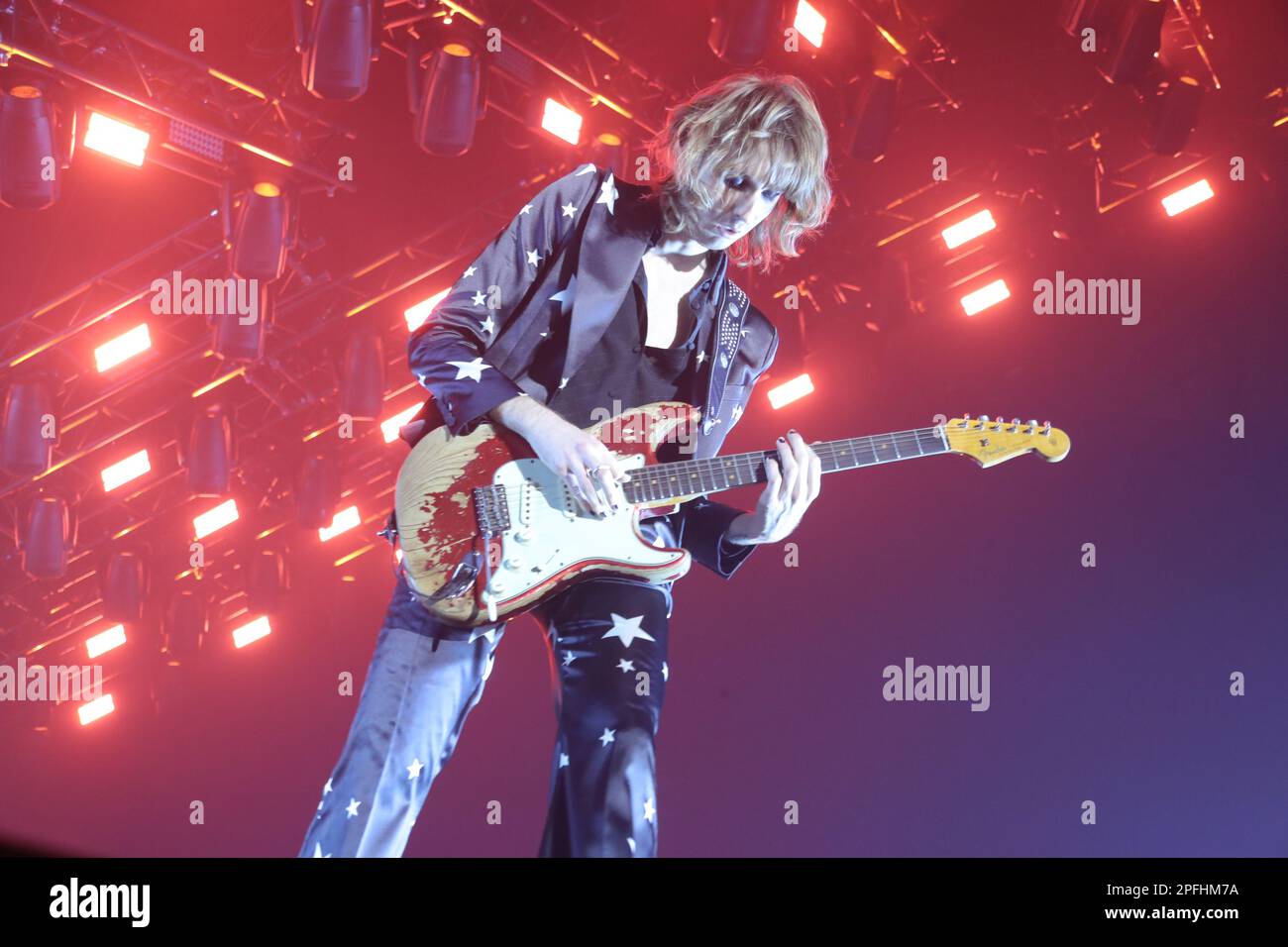 Italian rock band Maneskin in concert during the “Loud Kids Tour ...