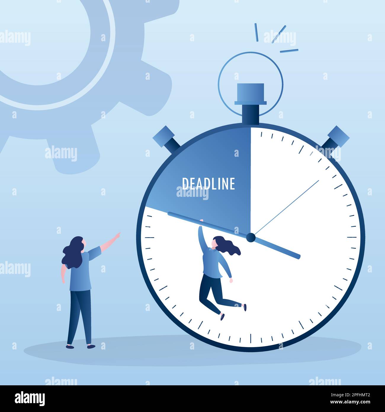 Priorities in work and schedule. Business people and big timetable ...