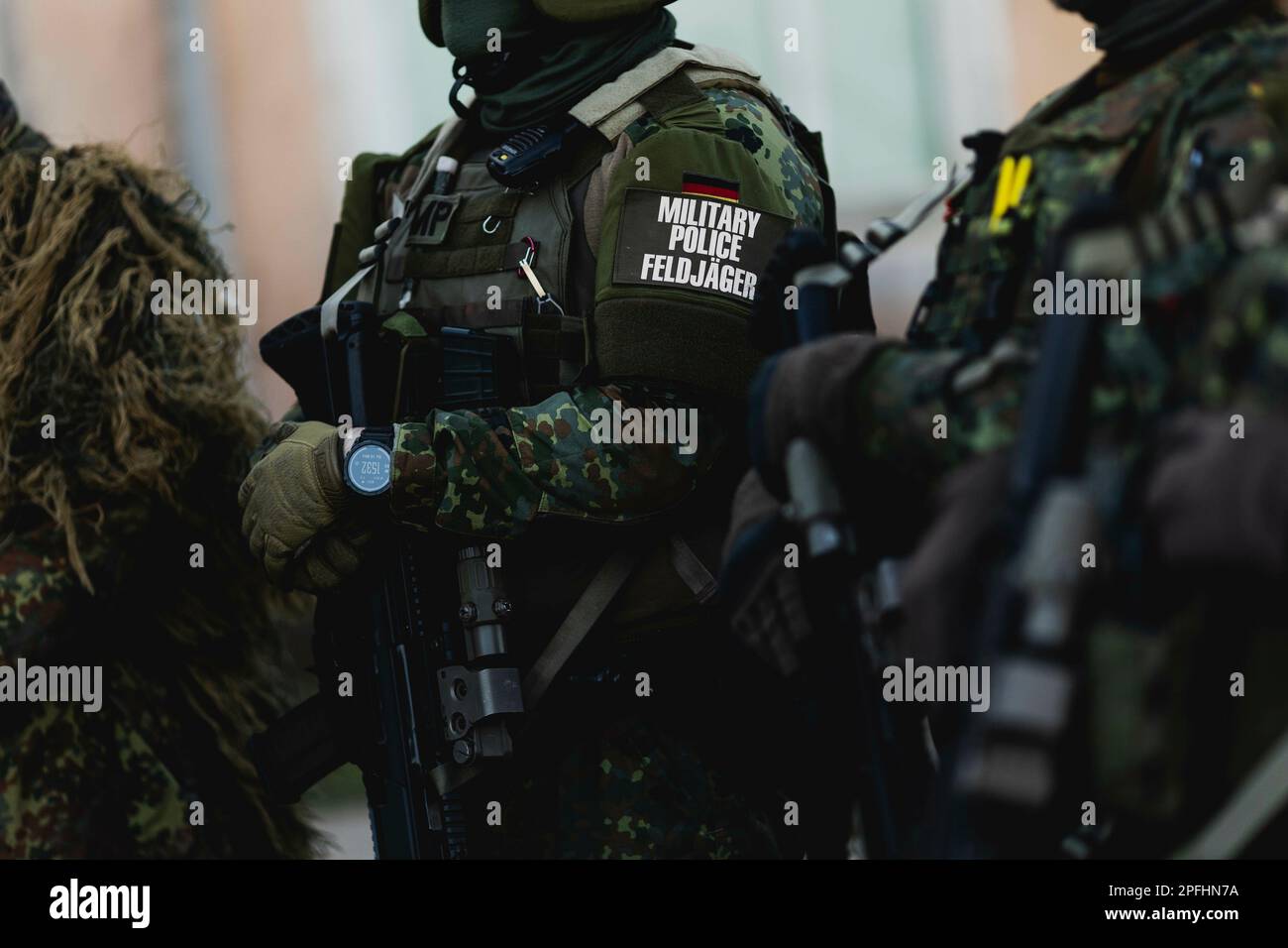 Grinding Angle, Deutschland. 16th Mar, 2023. Feldjaeger soldier ...