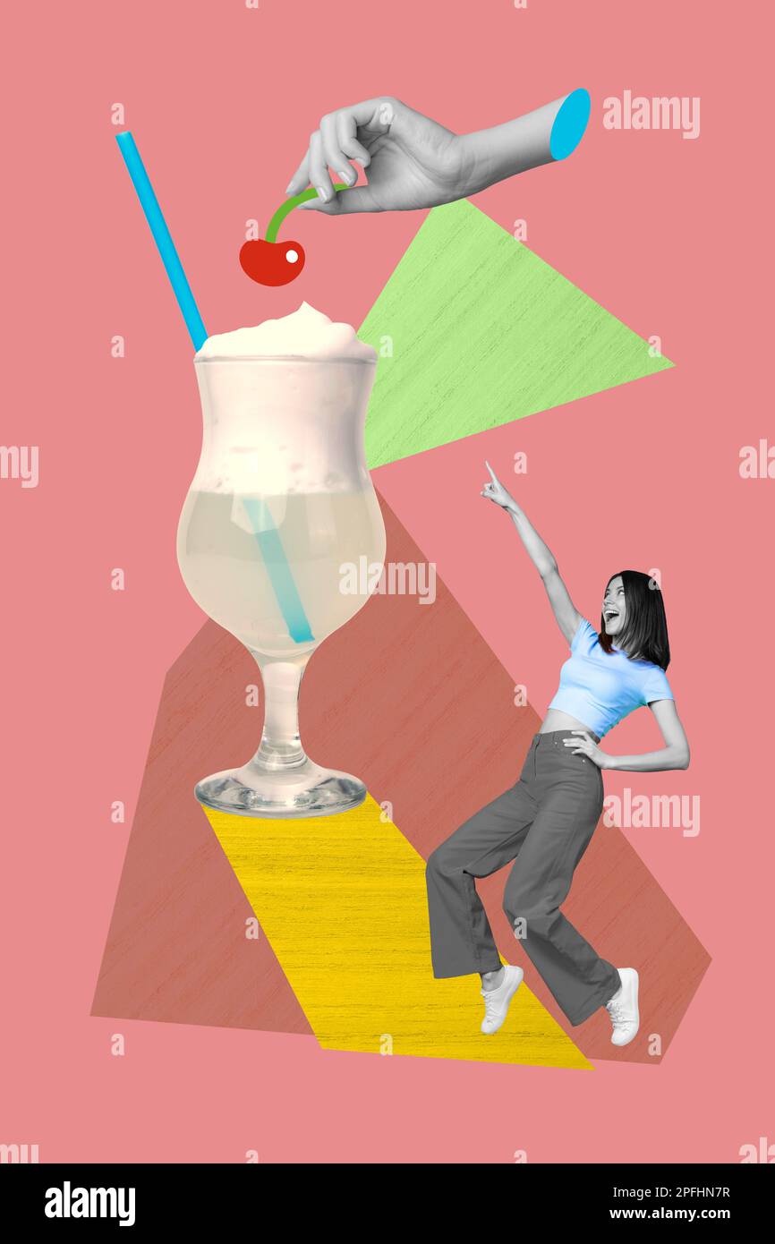 Creative photo advertisement new pub drink non alcohol milkshake design ...