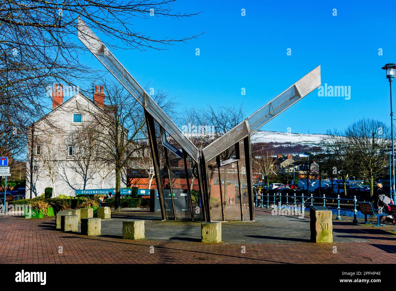 Lockgates Sundial, a sculpture by Alan Dawson, Armentieres Square ...