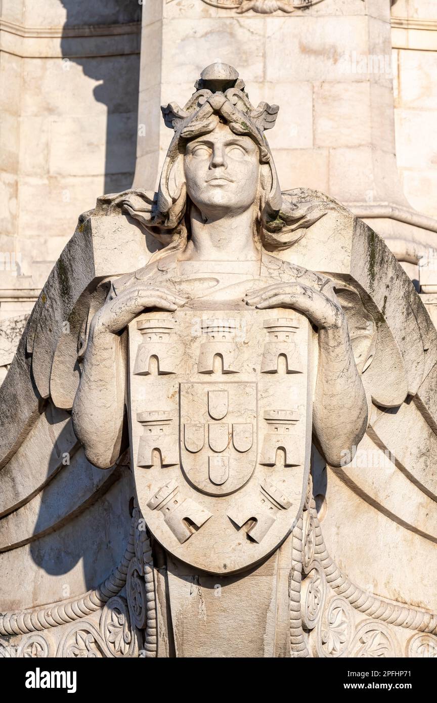 Stone decoration carving in the lower part of the monument. Front view ...