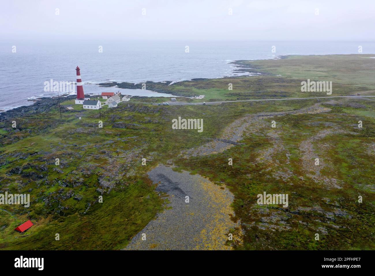Leuchtturm Slettnes fyr, Gamvik, Nordkinnhalbinsel, Nordkinn-Halbinsel ...