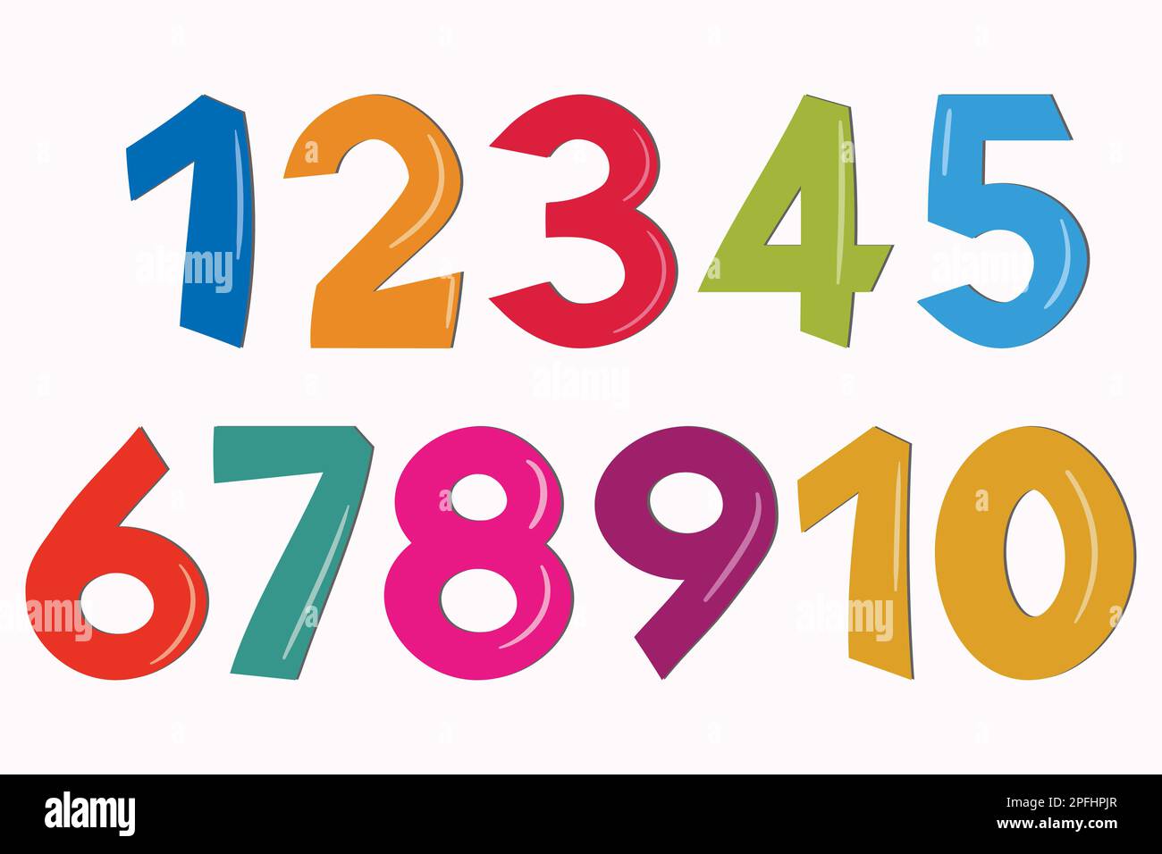 Set of colorful numbers. Vector illustration. Template elements for ...