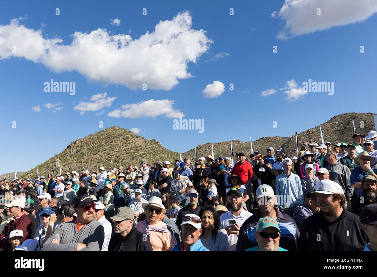 Fans seen on the driving range during the first round of the LIV Golf ...