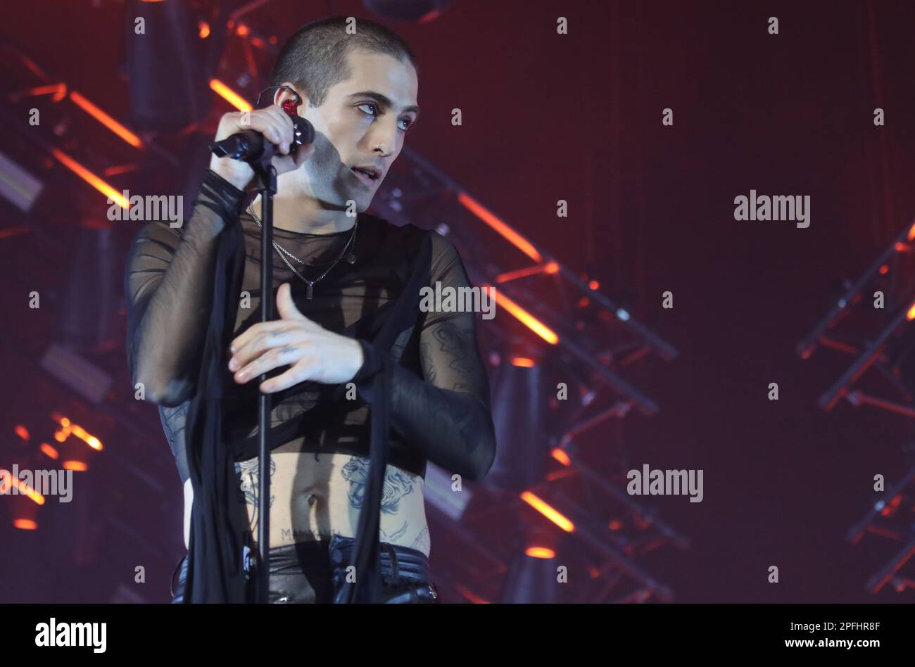 Italian rock band Maneskin in concert during the “Loud Kids Tour ...