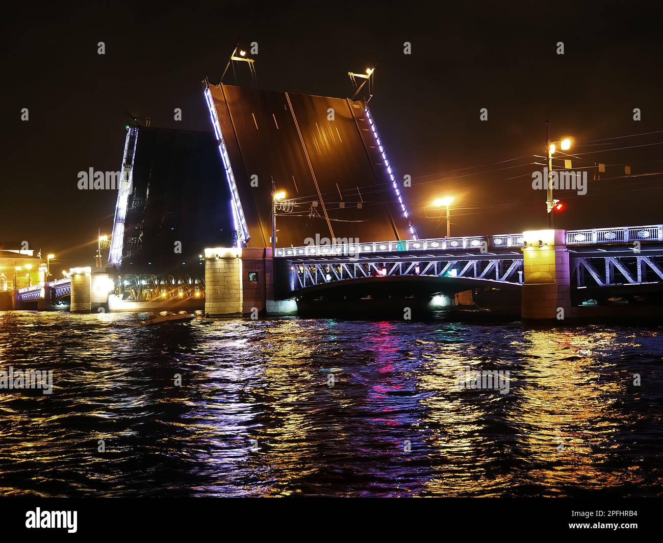 Palace Bridge, drawbridge, Dvortsoviy Most, Saint Petersburg, Russia ...
