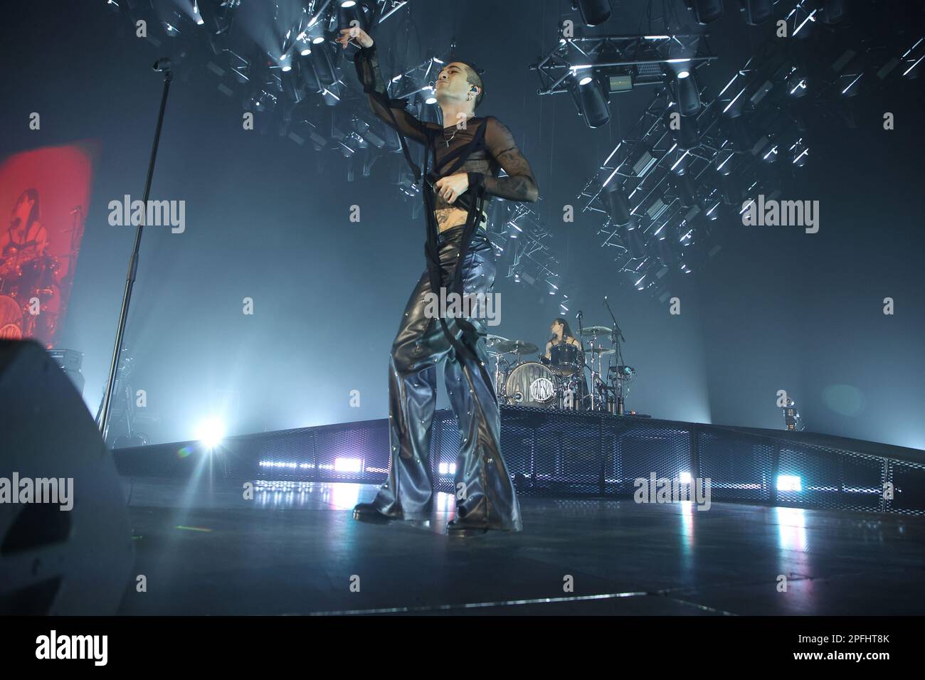 Italian rock band Maneskin in concert during the “Loud Kids Tour ...