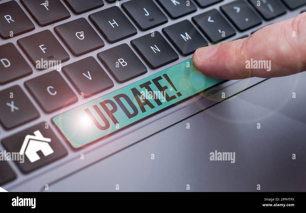 Inspiration showing sign Update. Internet Concept Make something more ...