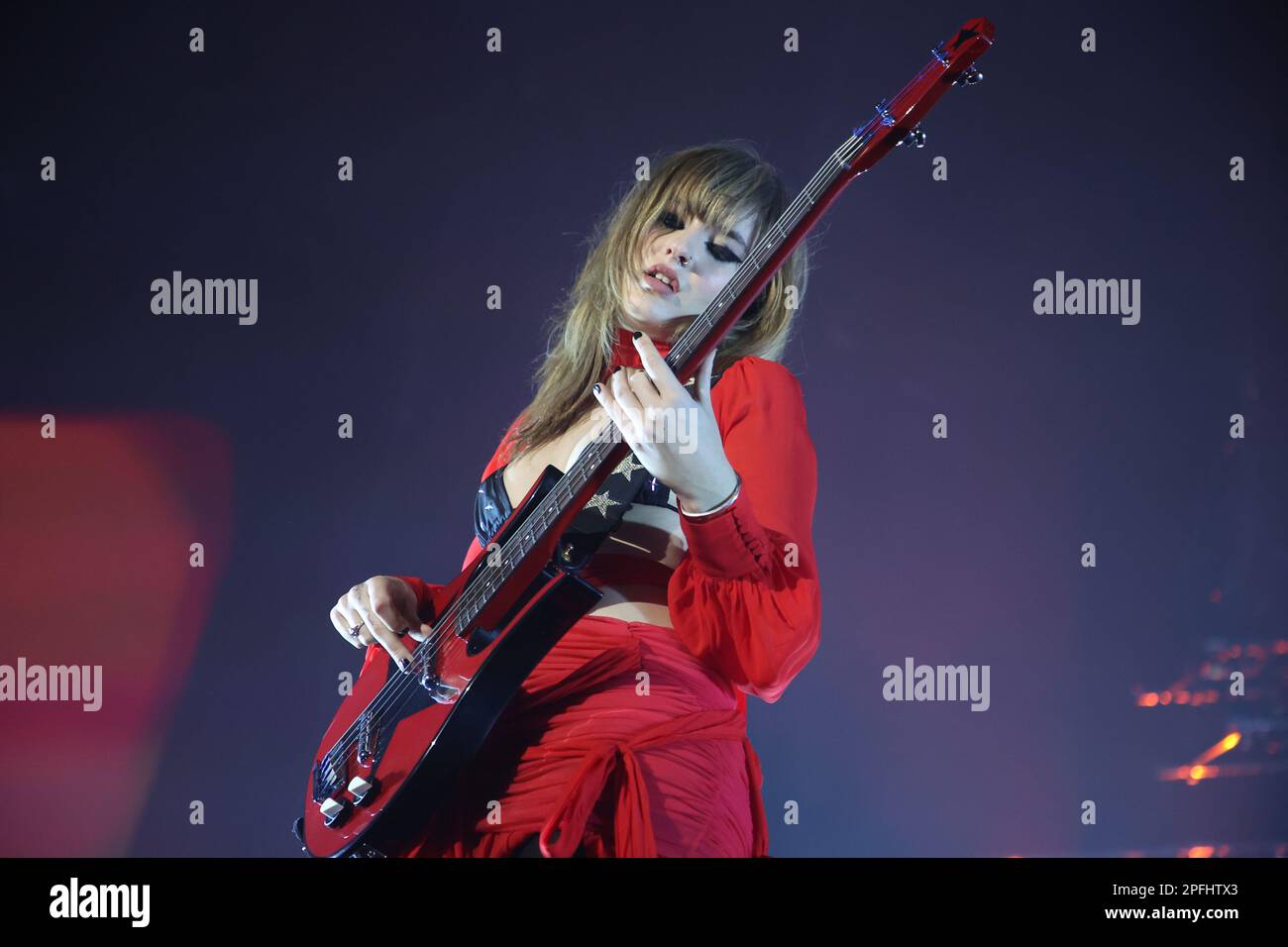 Italian rock band Maneskin in concert during the “Loud Kids Tour ...
