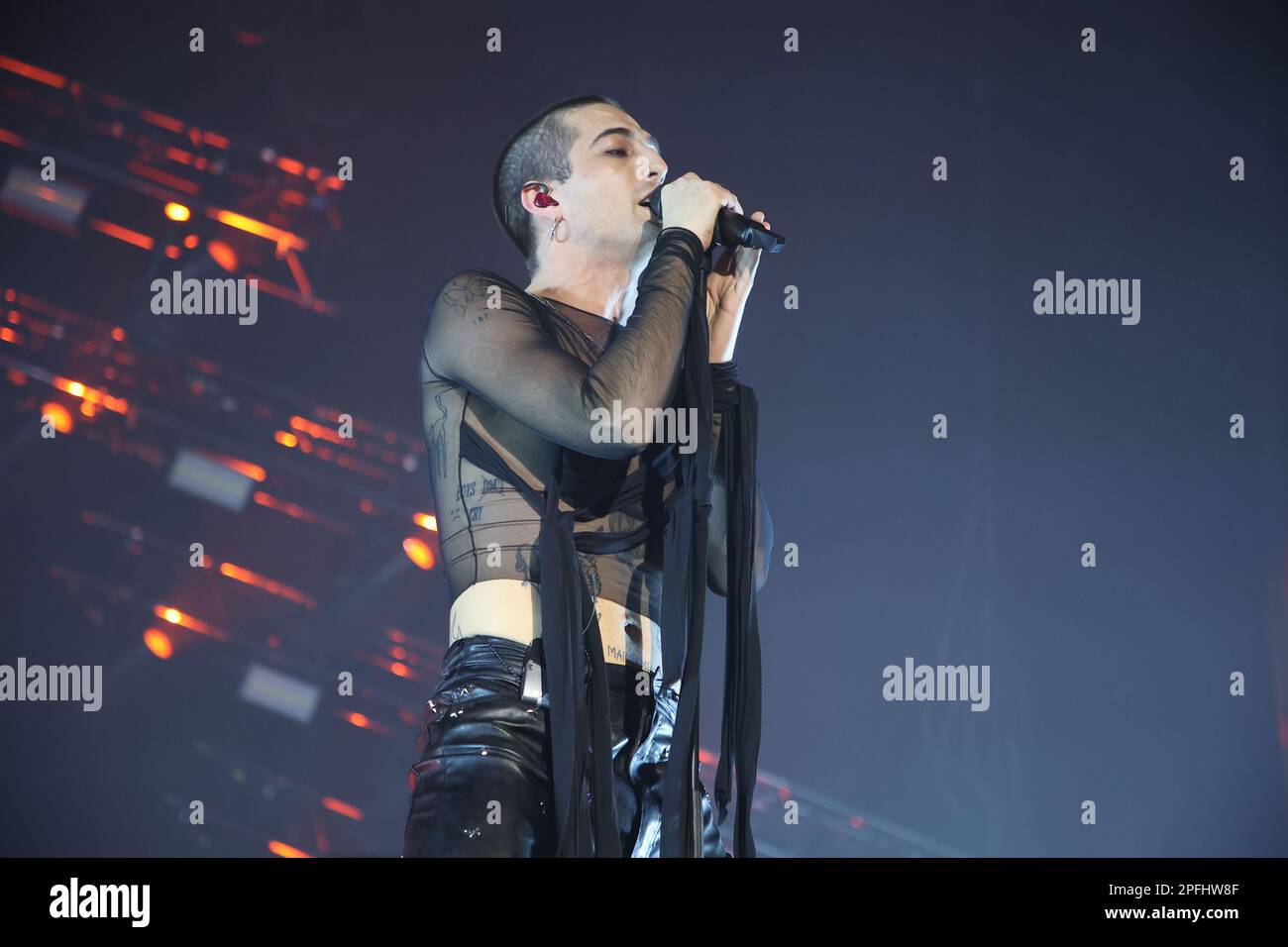 Italian rock band Maneskin in concert during the “Loud Kids Tour ...