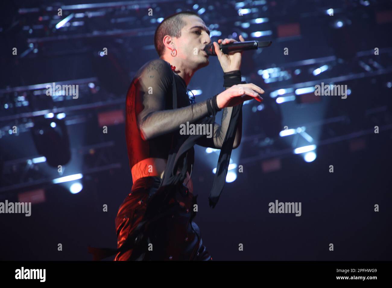 Italian rock band Maneskin in concert during the “Loud Kids Tour ...