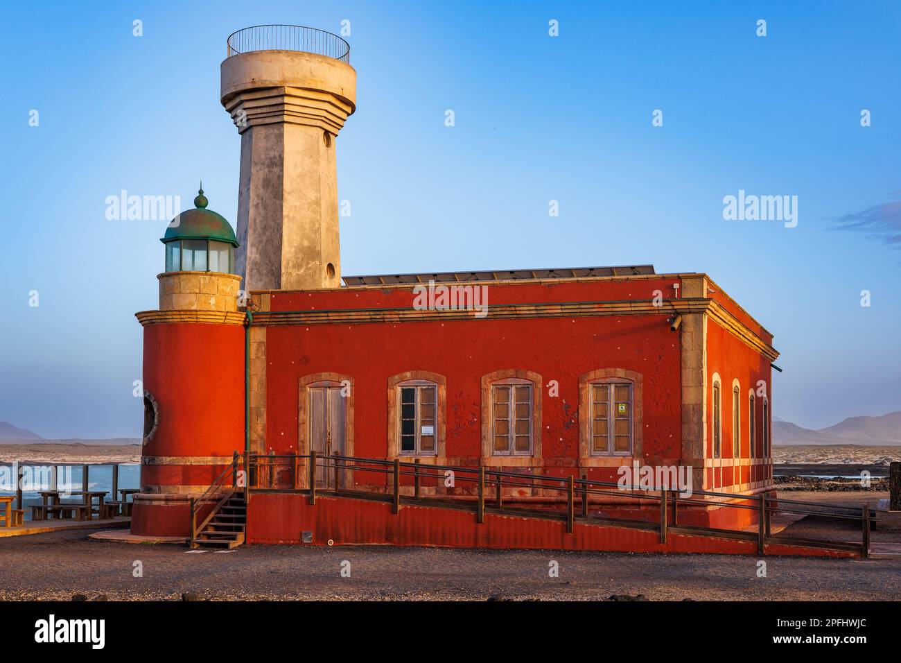 El Toston Lighthouse and Museum on the island of Fuerteventura in the ...