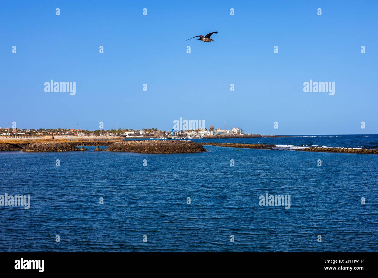 La Isla - Playa de La Guirra on the island of Fuerteventura in the ...