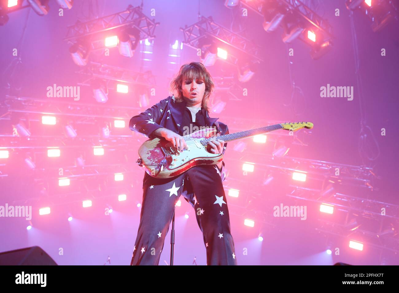 Italian rock band Maneskin in concert during the “Loud Kids Tour ...