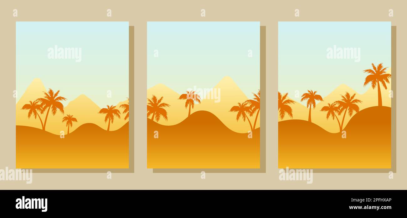 A set of backgrounds, templates for stories depicting a summer ...